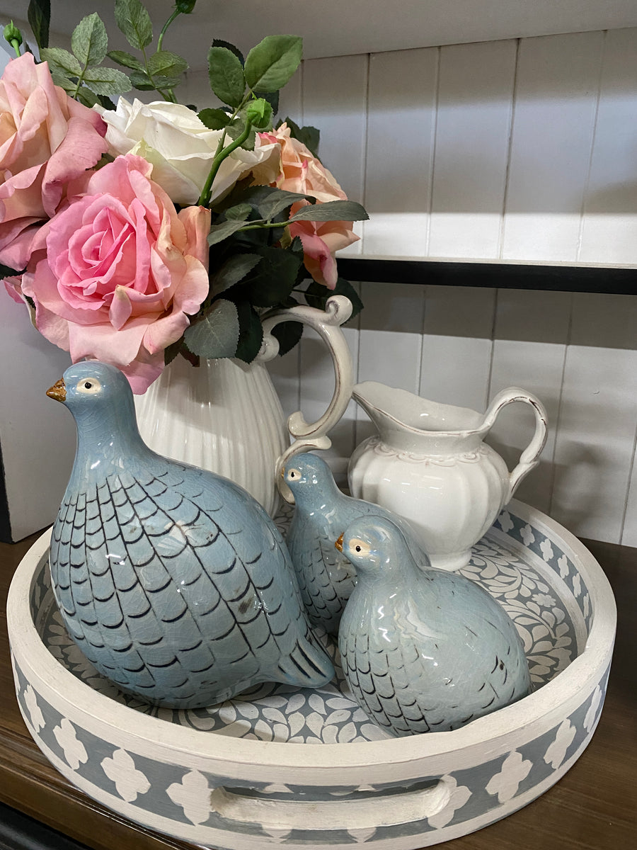 Soft blue large quail – Down Vintage Lane